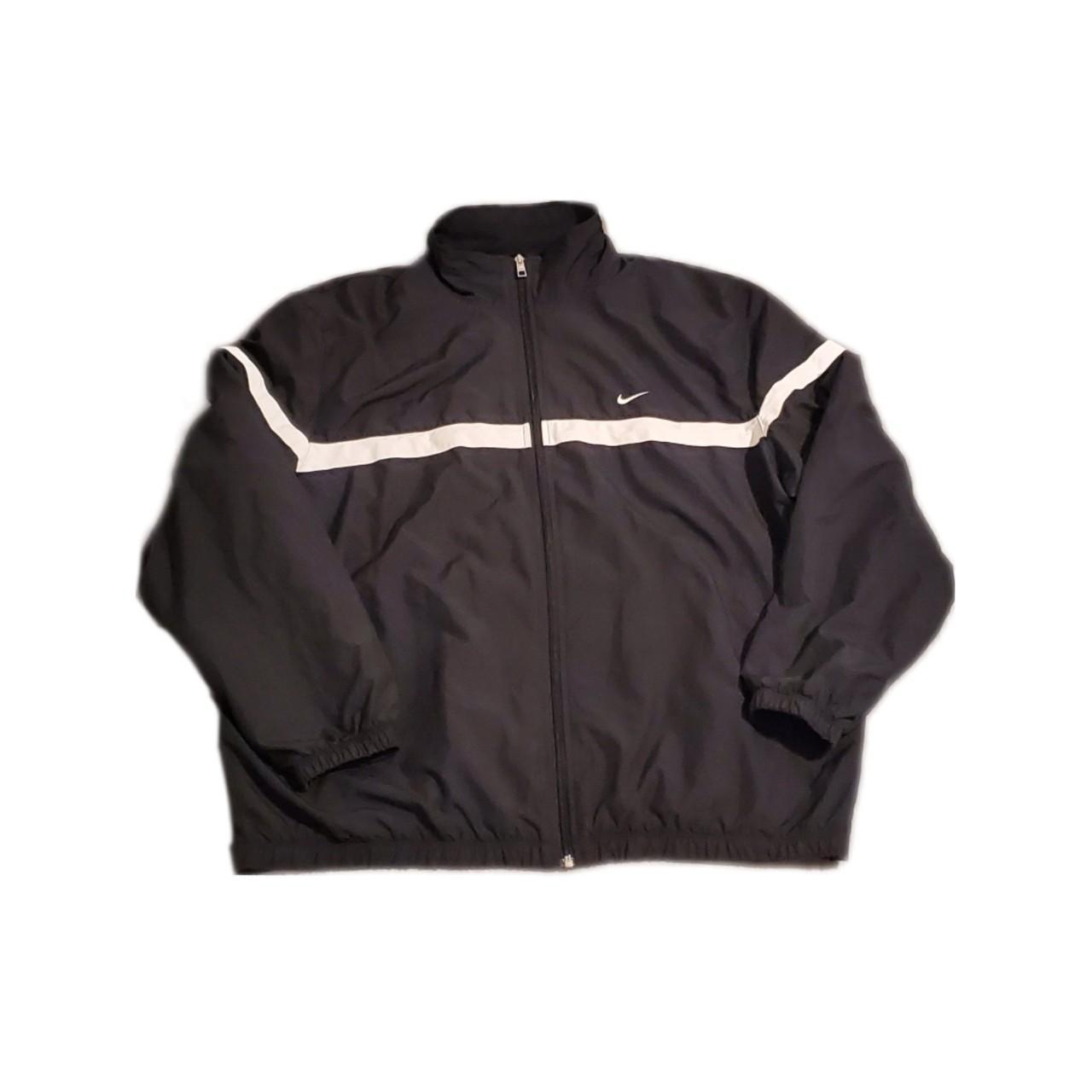 Y2K Nike Two Tone Sports Jacket. A black jacket with... - Depop