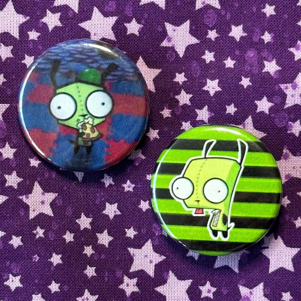 Invader Zim Gir 1.25” metal button pins price is for... - Depop