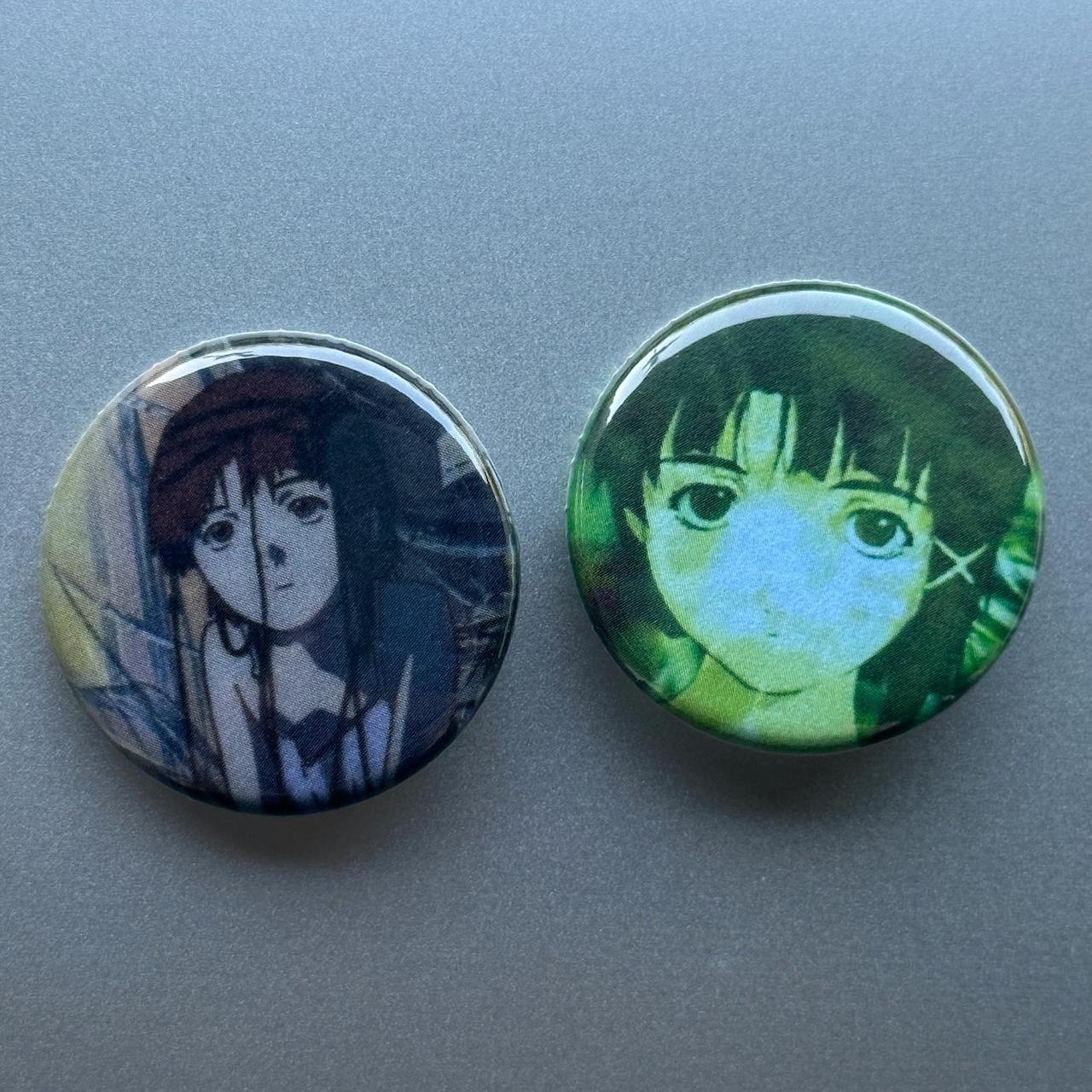 serial experiments lain 1.25” metal button pins... - Depop