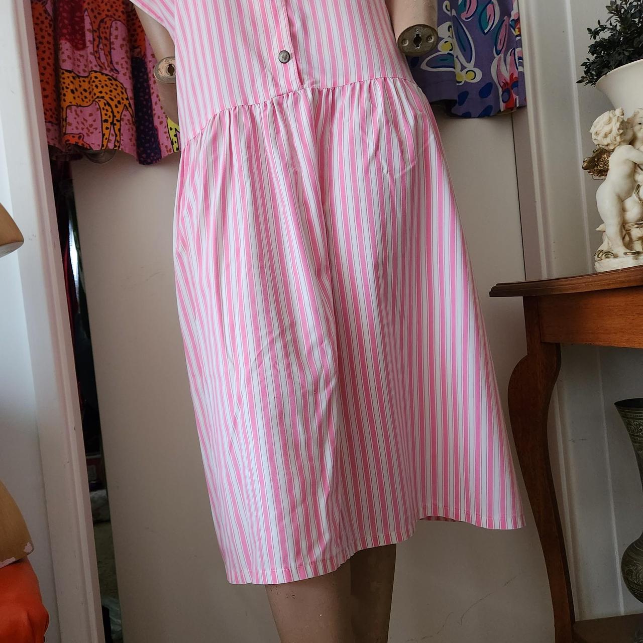 VINTAGE 80s TARGET Pink & White Striped Sleeveless... - Depop
