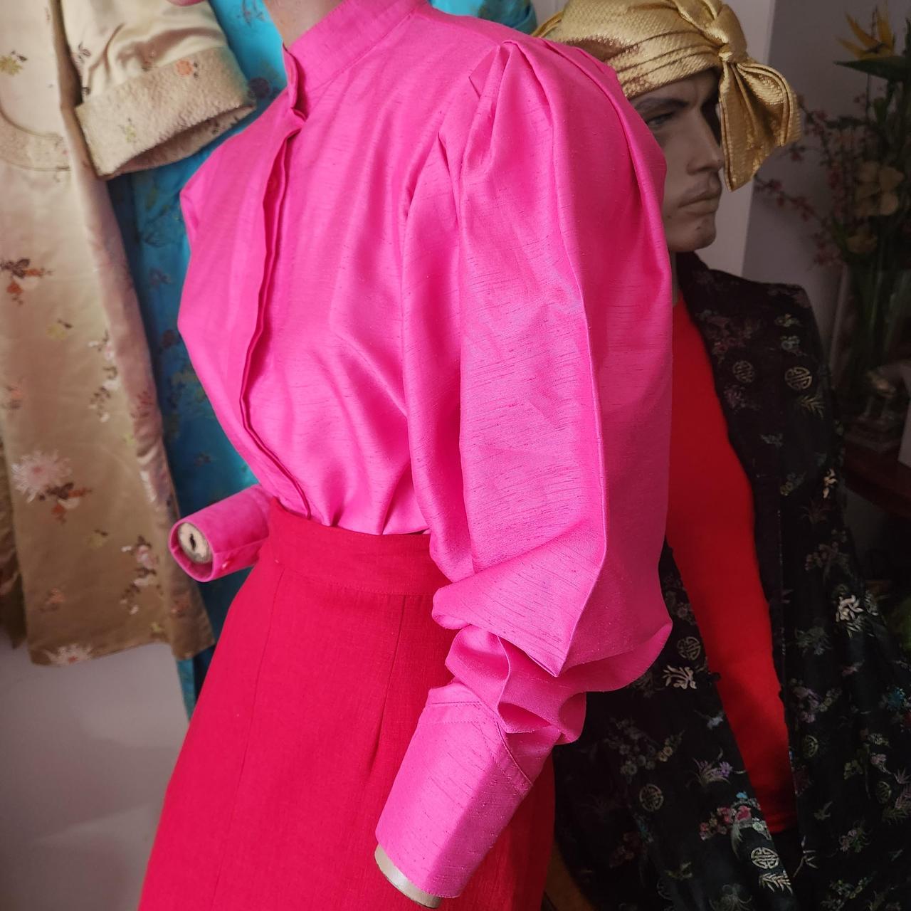 Vintage 80s 90s BERNINI Fuchsia Pink OTT Pleat... - Depop