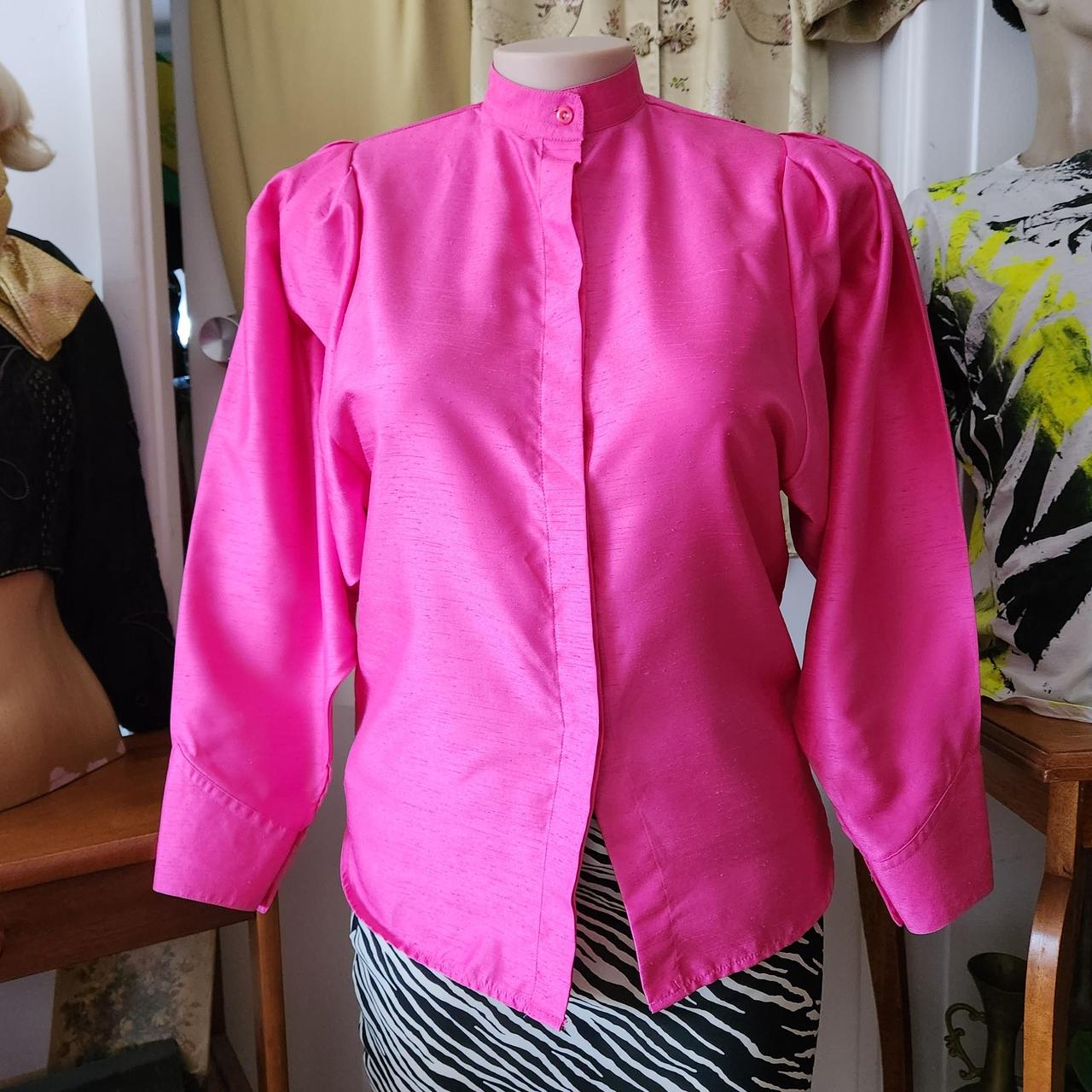 Vintage 80s 90s BERNINI Bright Pink OTT Pleat... - Depop