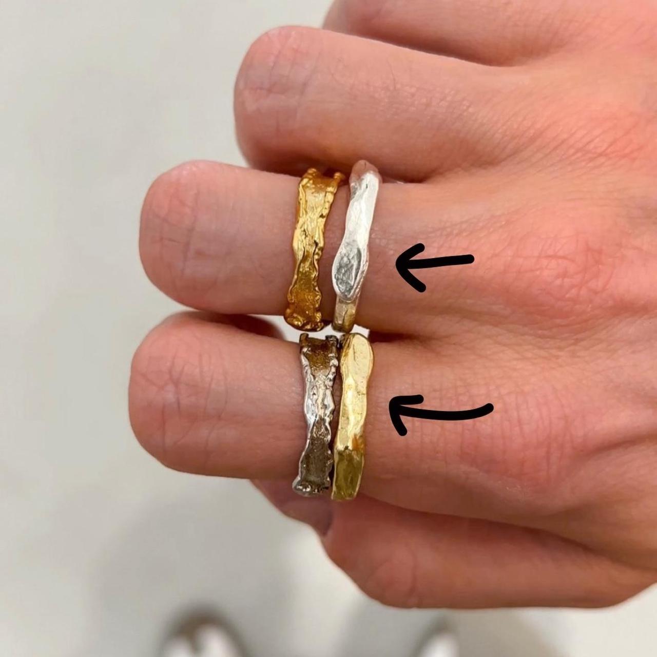 Brand new Monateo Paris silver and gold rings 2x... - Depop