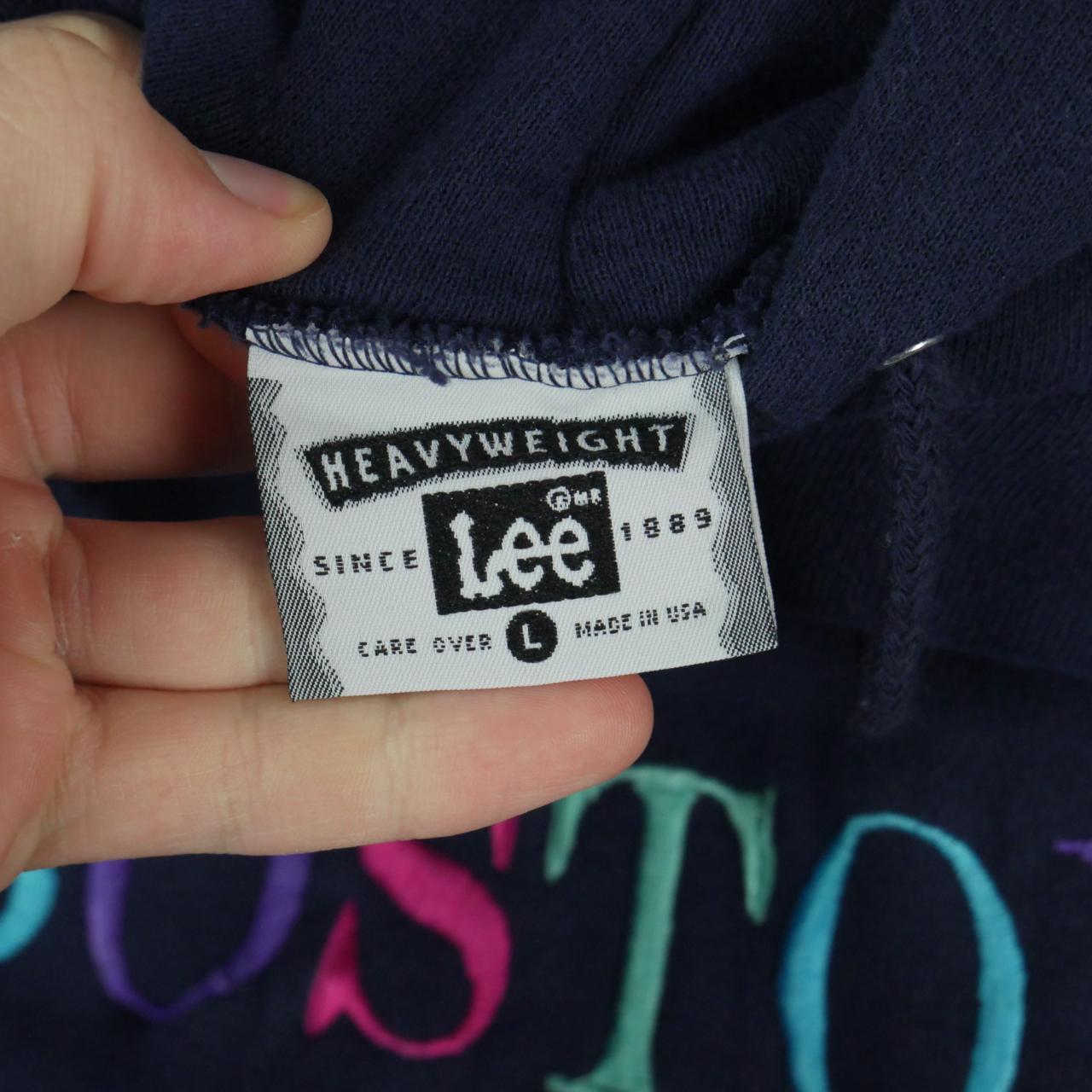 Vintage 90s Lee Heavyweight Hoodie Boston Embroidery... - Depop
