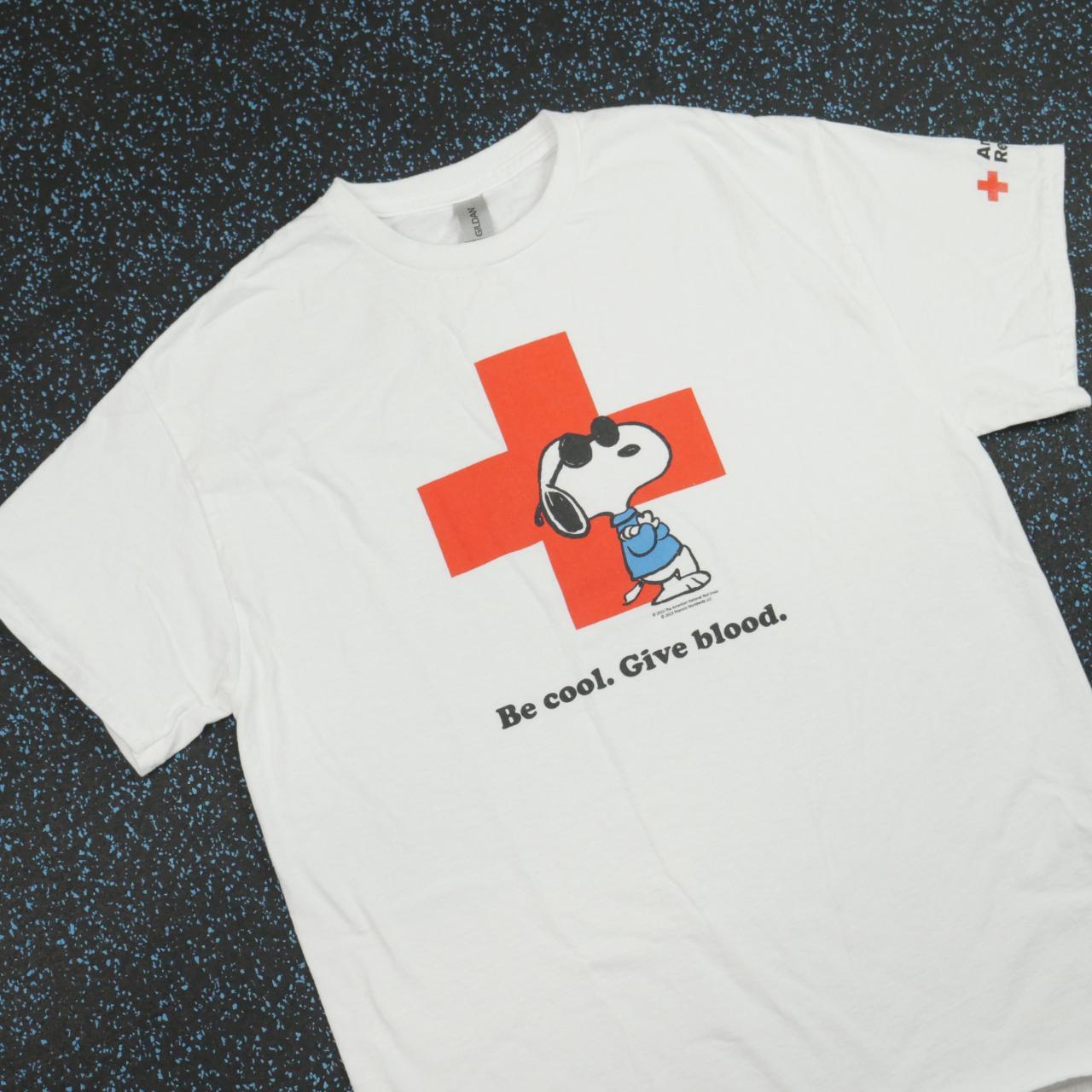 Peanuts Men's White and Red T-shirt | Depop