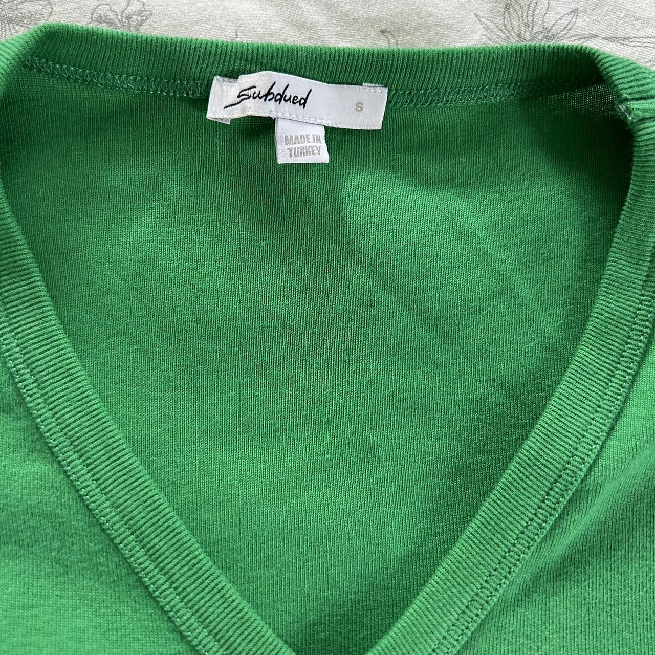 Subdued Green V-neck tee Size Small - Depop