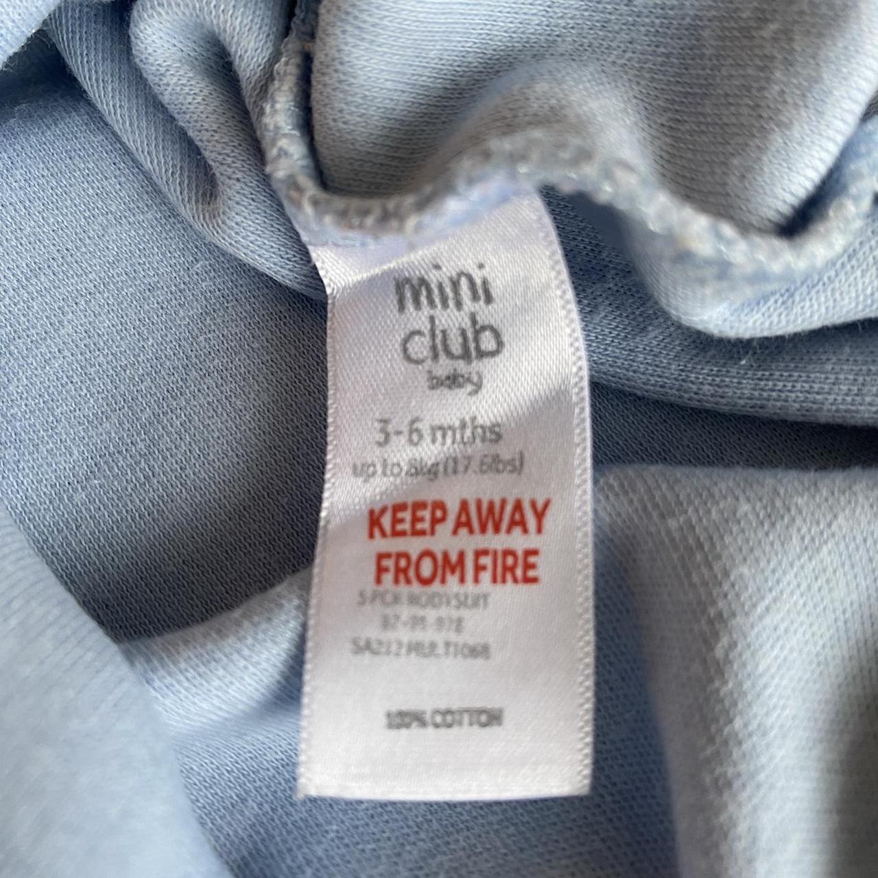 MINI CLUB BABY blue short sleeved bodysuit with... - Depop
