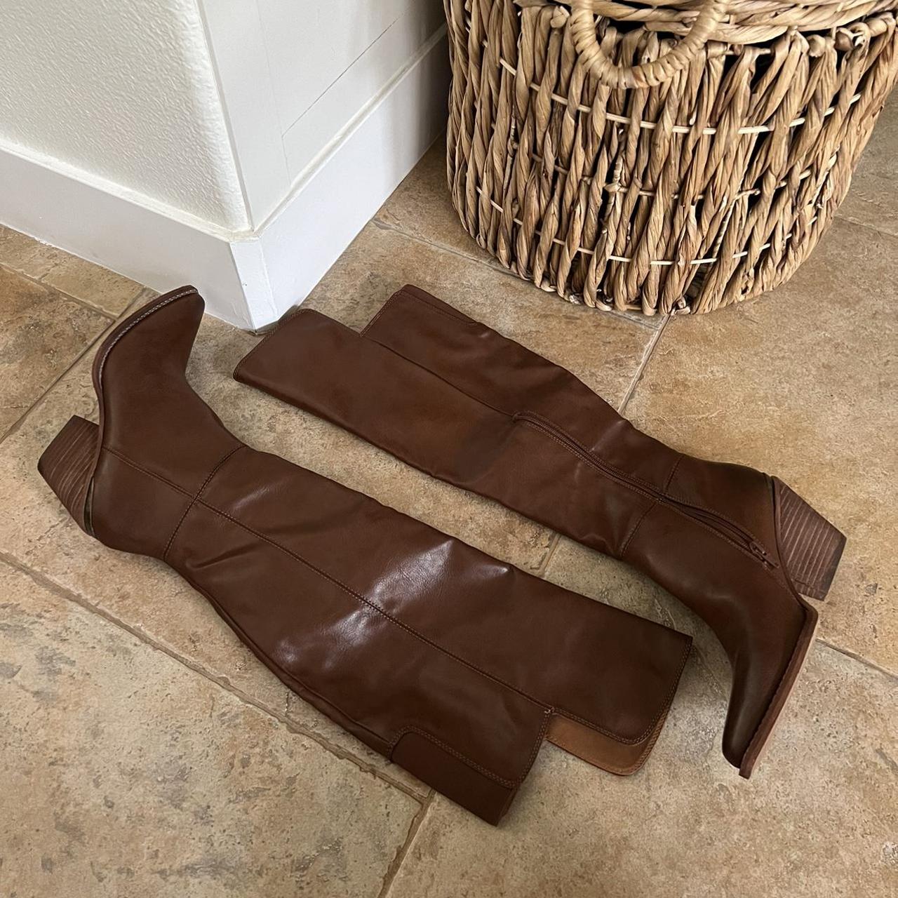 Dark Brown Knee High Boots Never Worn Brand New On Depop