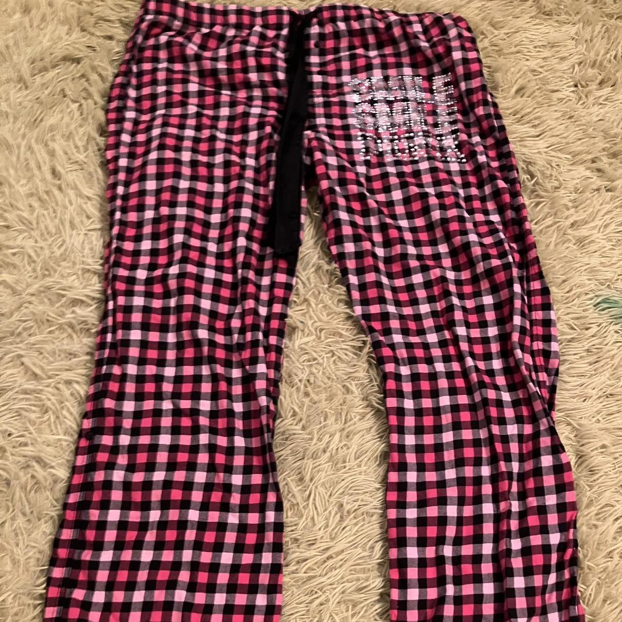victoria’s secret hot pink plaid pj pants size medium - Depop