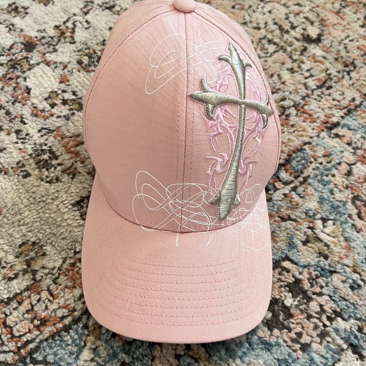 pink religious cross hat - Depop