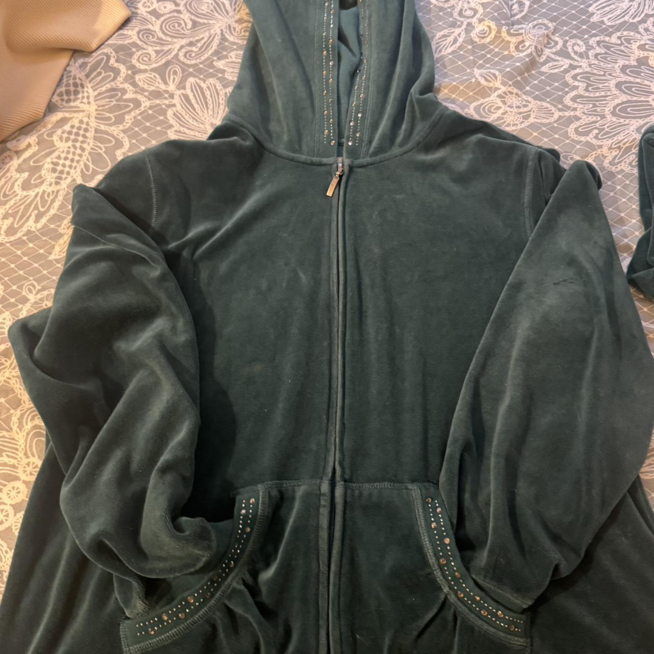 Vintage Emerald Green matching set with rhinestone... | Depop