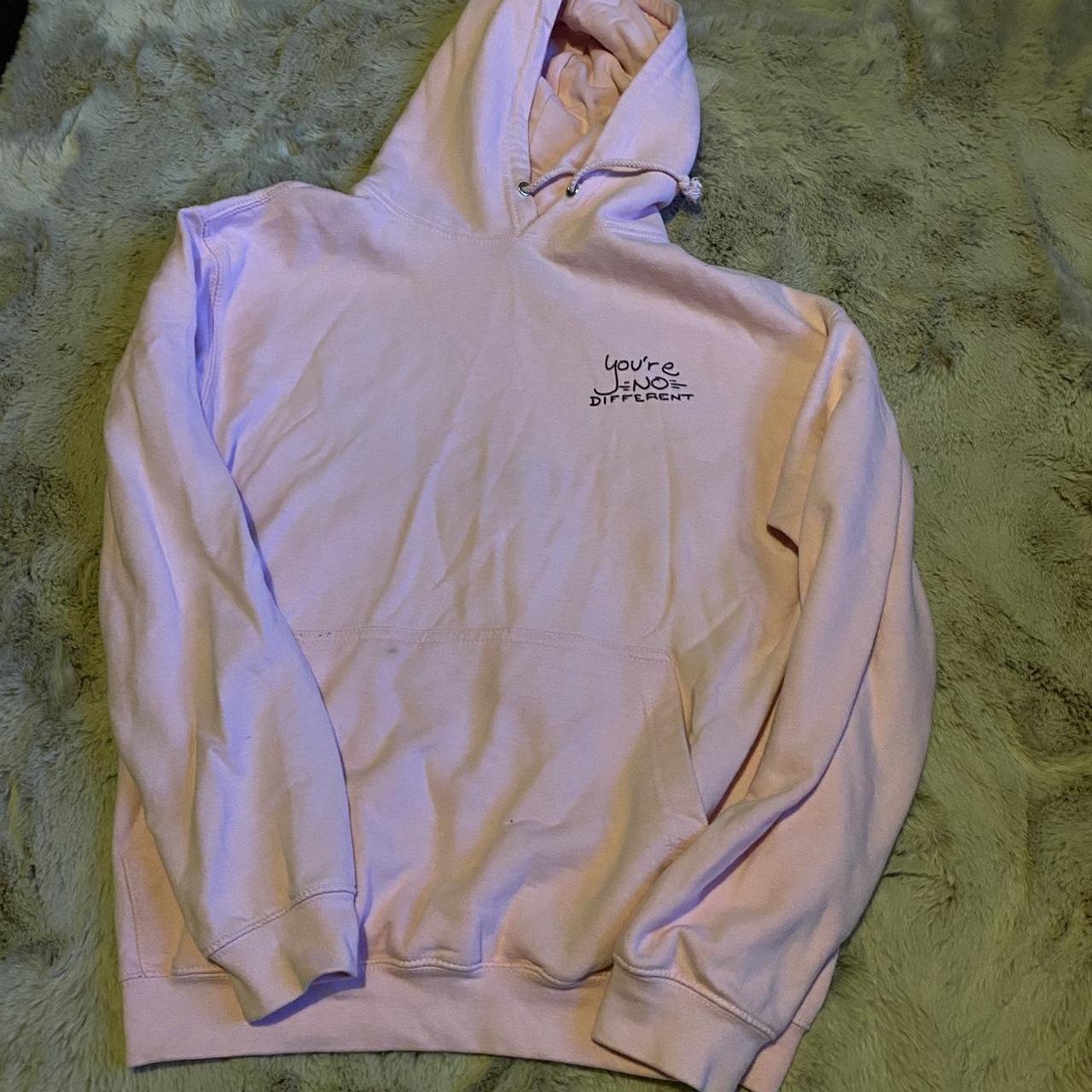 Joshua Rush merch hoodie, in light pink. Relaxed... - Depop