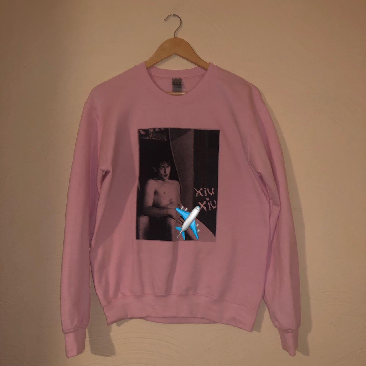 XIU XIU - pink cum sweater [censored for depop,... - Depop