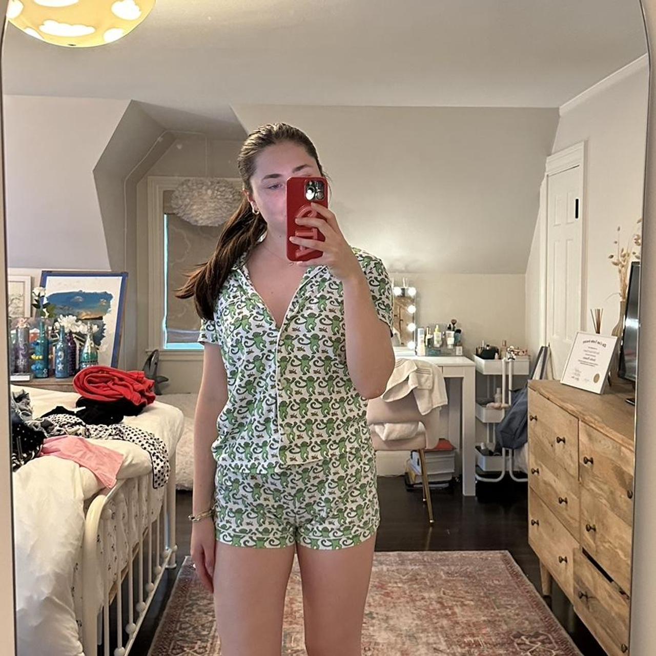 Green Monkey Roller Rabbit Pajama set - Depop