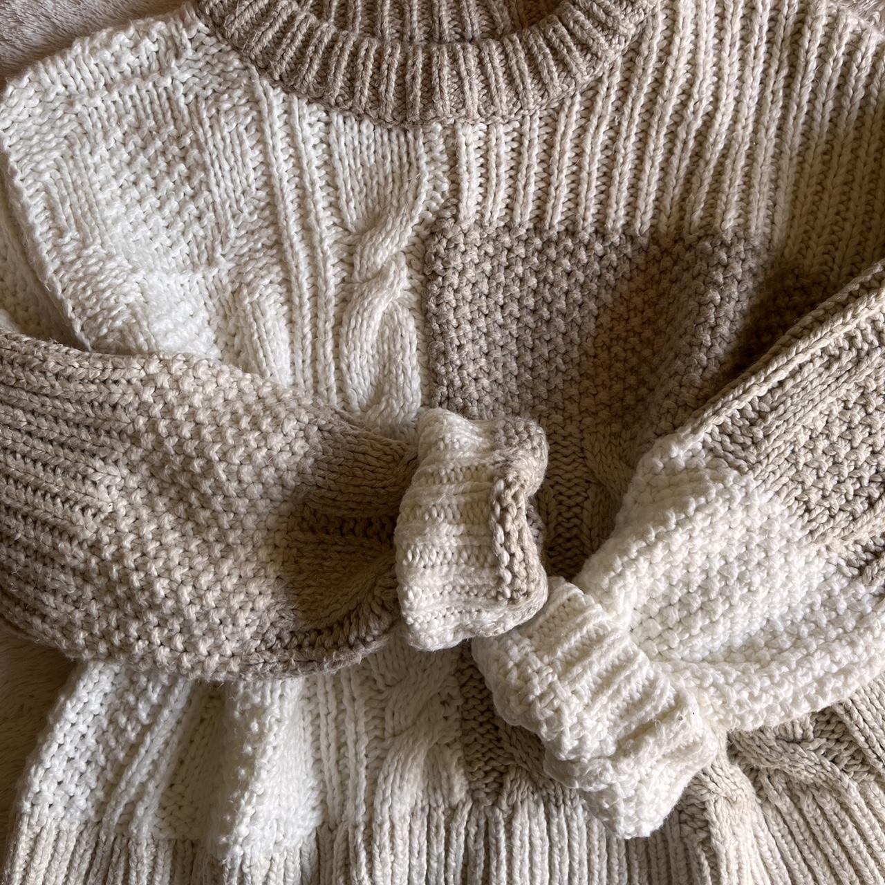 aerie neutral colorblock sweater. super cute for... - Depop