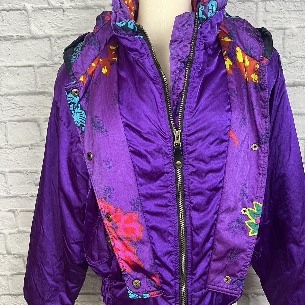 Obermeyer Vintage 80’s Ski Jacket Stardust Purple... - Depop