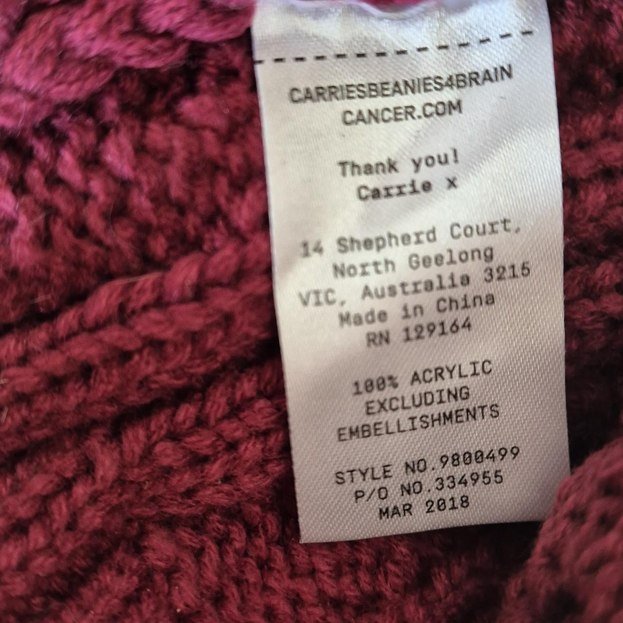 Carries beanies 4 brain cancer Burgendy Beanie. ... - Depop