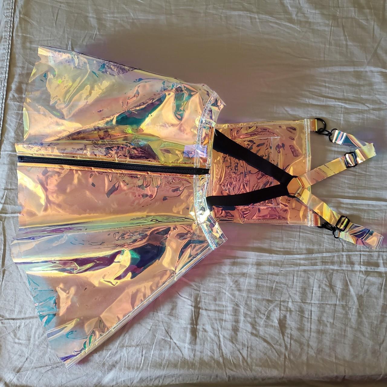 DOLLS KILL CLUB EXX HOLOGRAPHIC OVERALL... - Depop