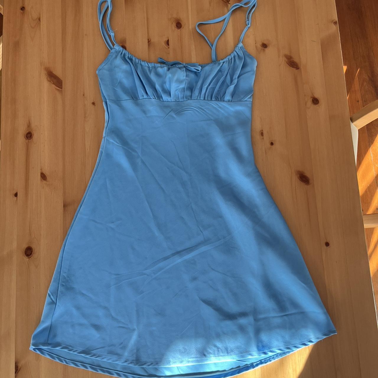 supre blue mini slip dress - Depop