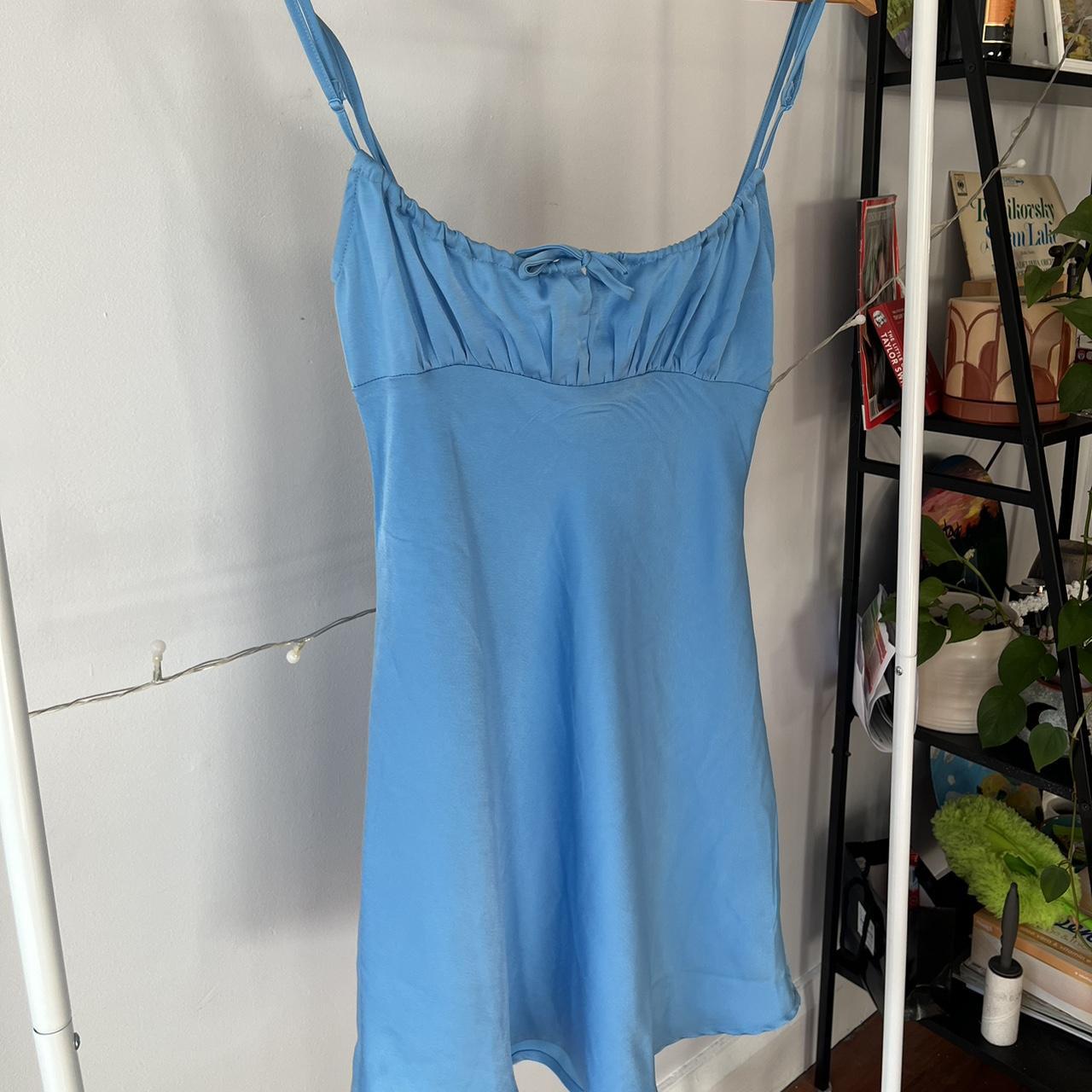 supre blue mini slip dress - Depop