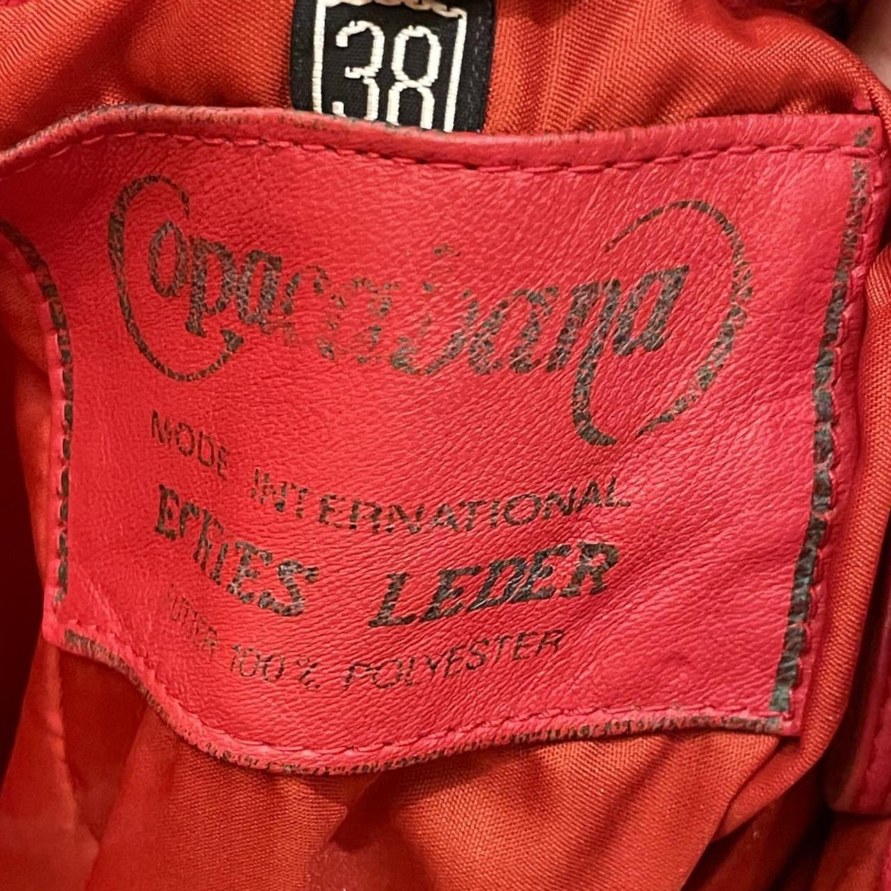 Vintage German 🇩🇪 real leather bright red pencil midi... - Depop