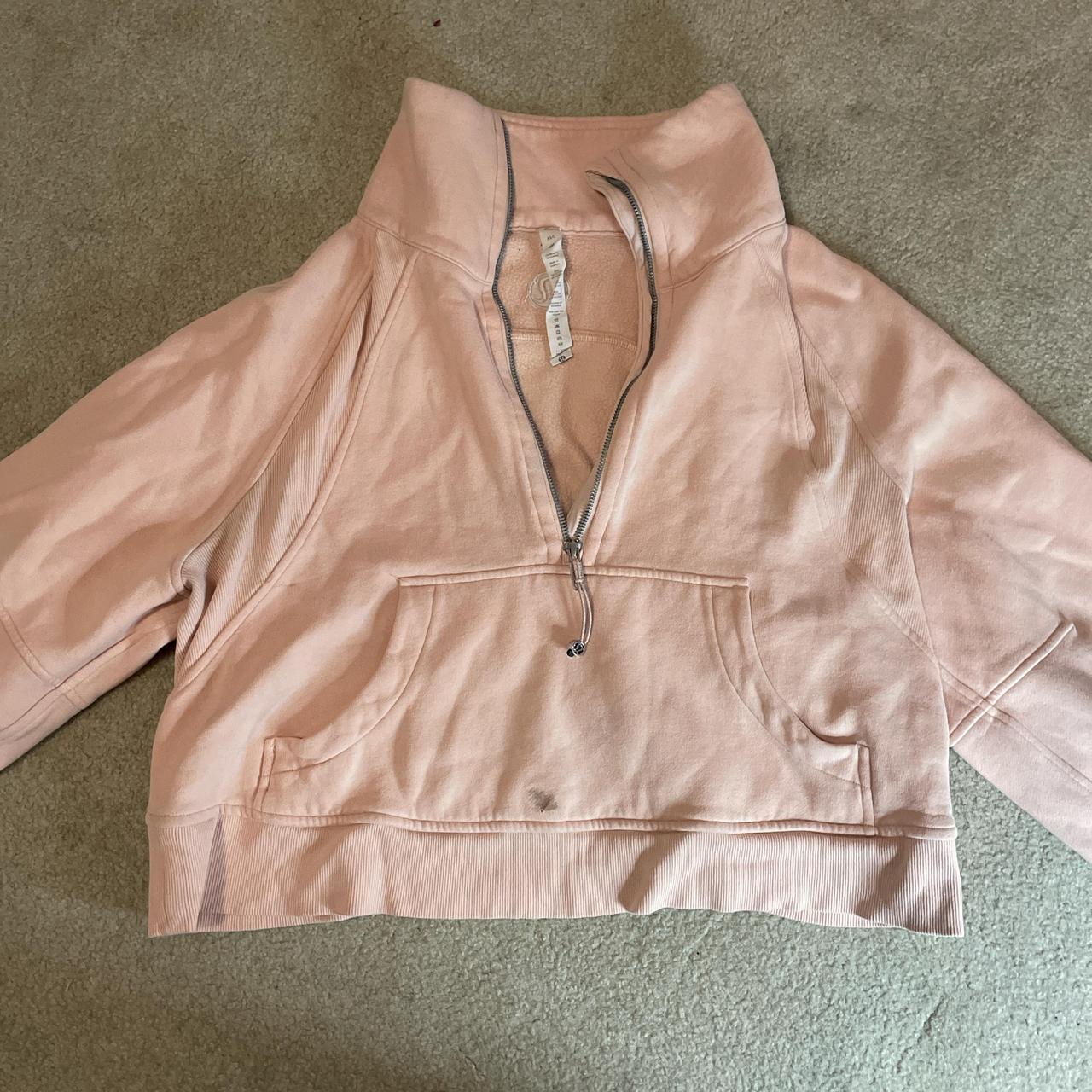-Lululemon scuba -light pink color -gum stain on... - Depop