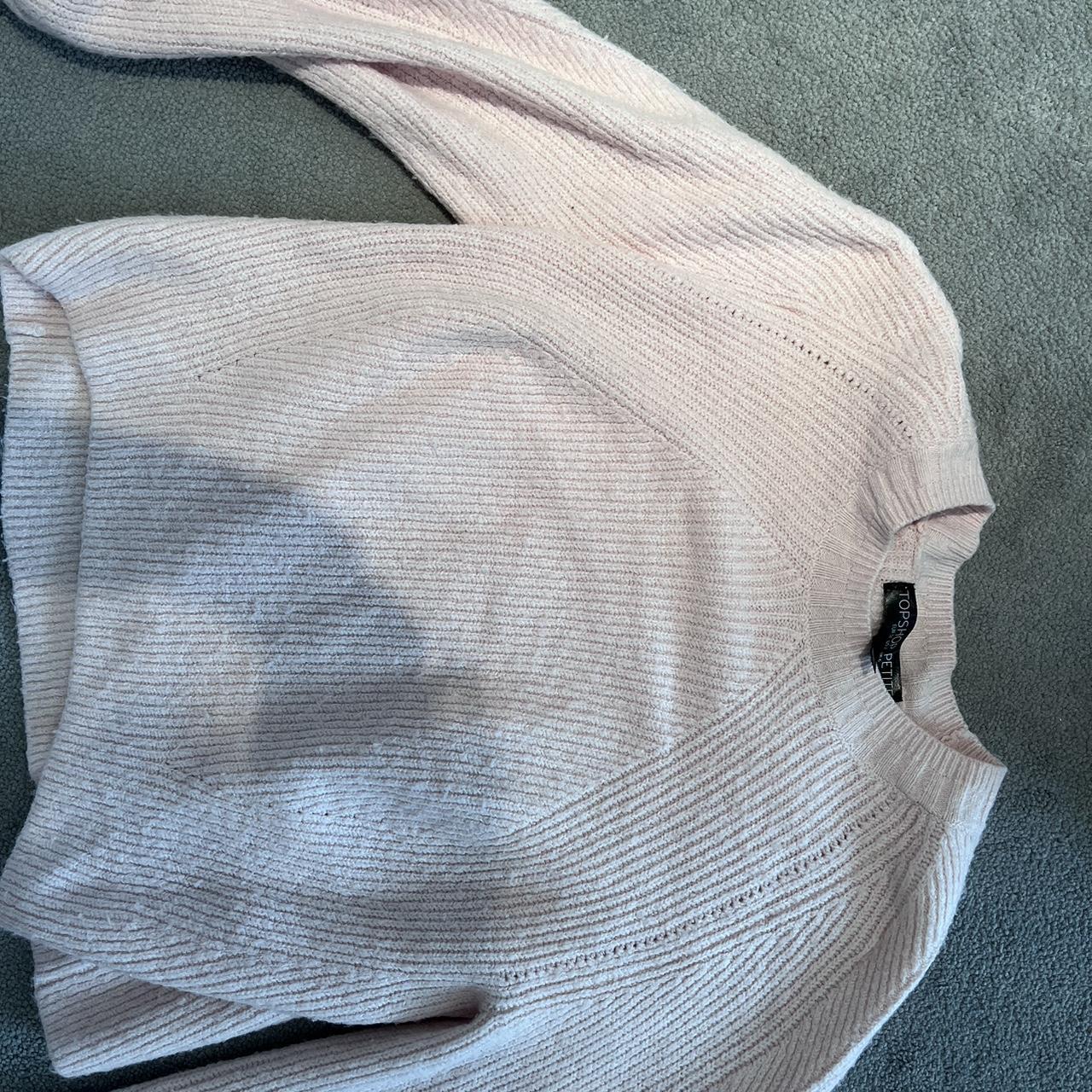 topshop baby pink knitted jumper - Depop