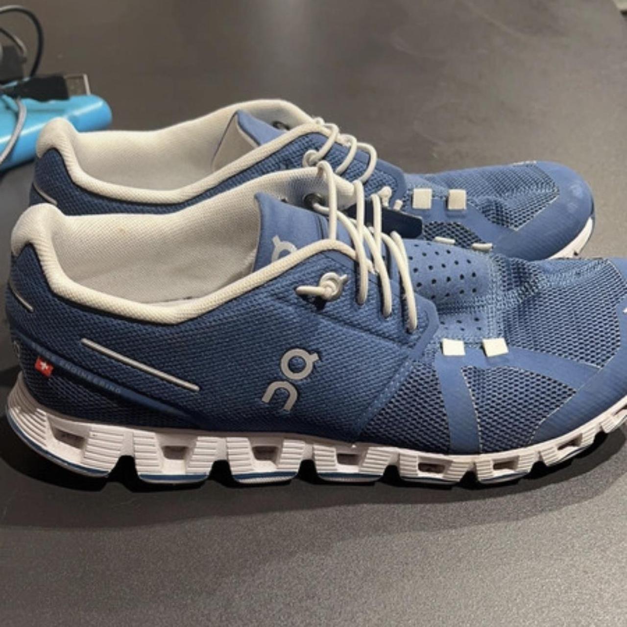 On Running Women's Blue and White Trainers | Depop