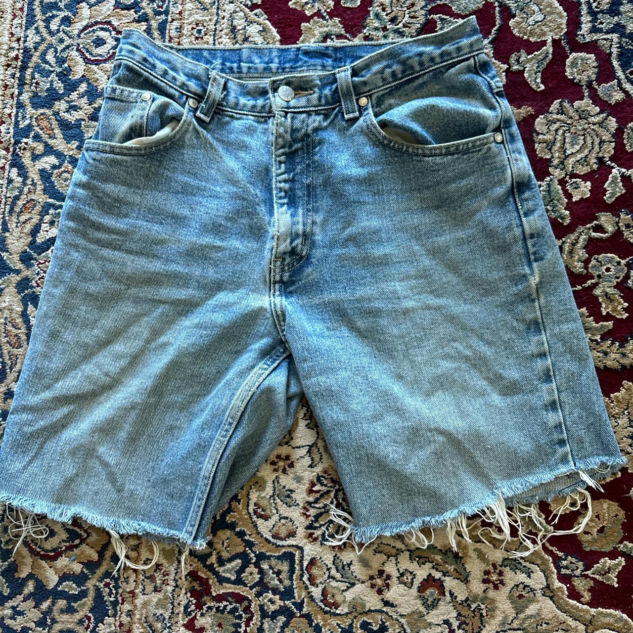 cutoff denim shorts / jorts size women’s 8 petite... - Depop