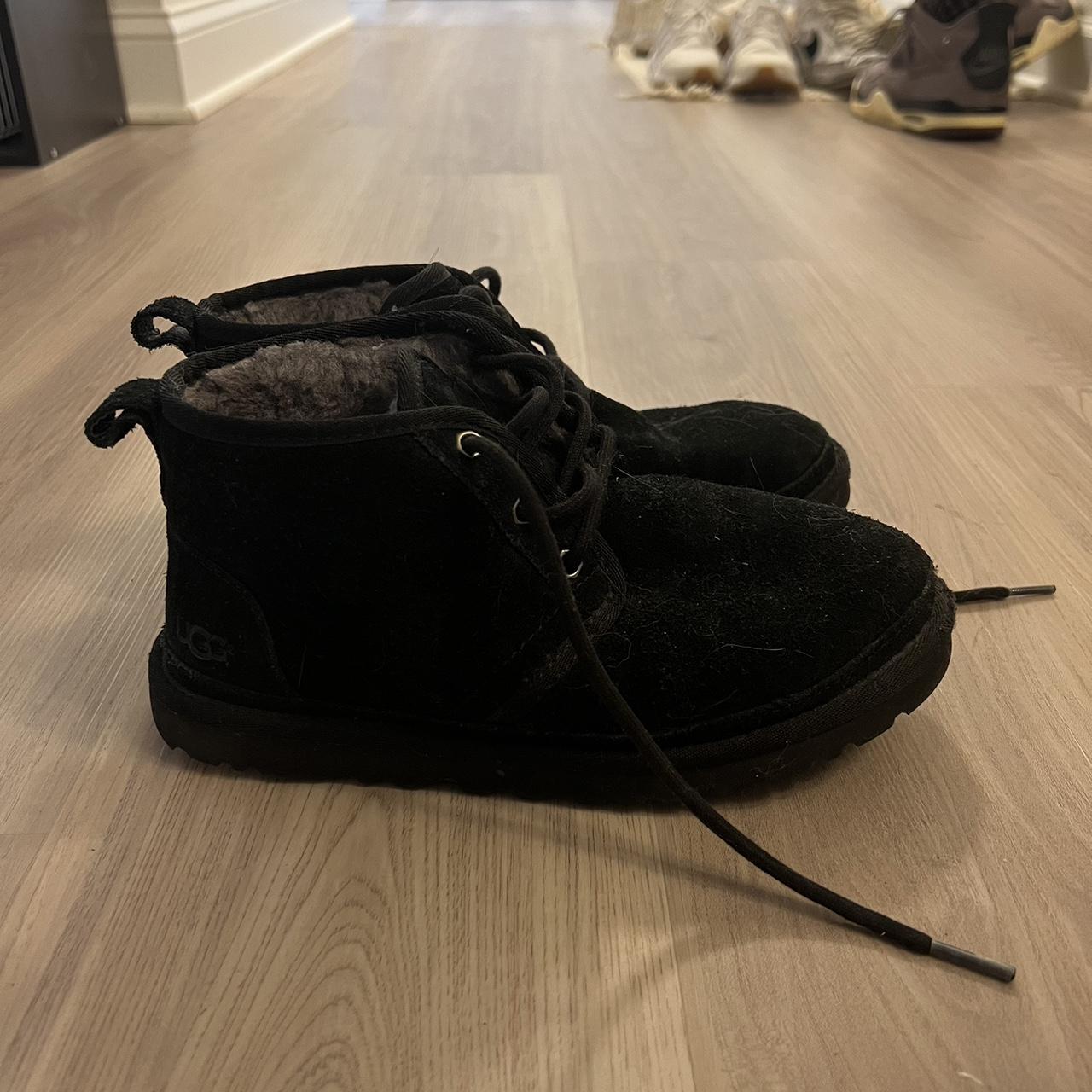 Uggs black neumal boots women’s size 7 Very used,... - Depop
