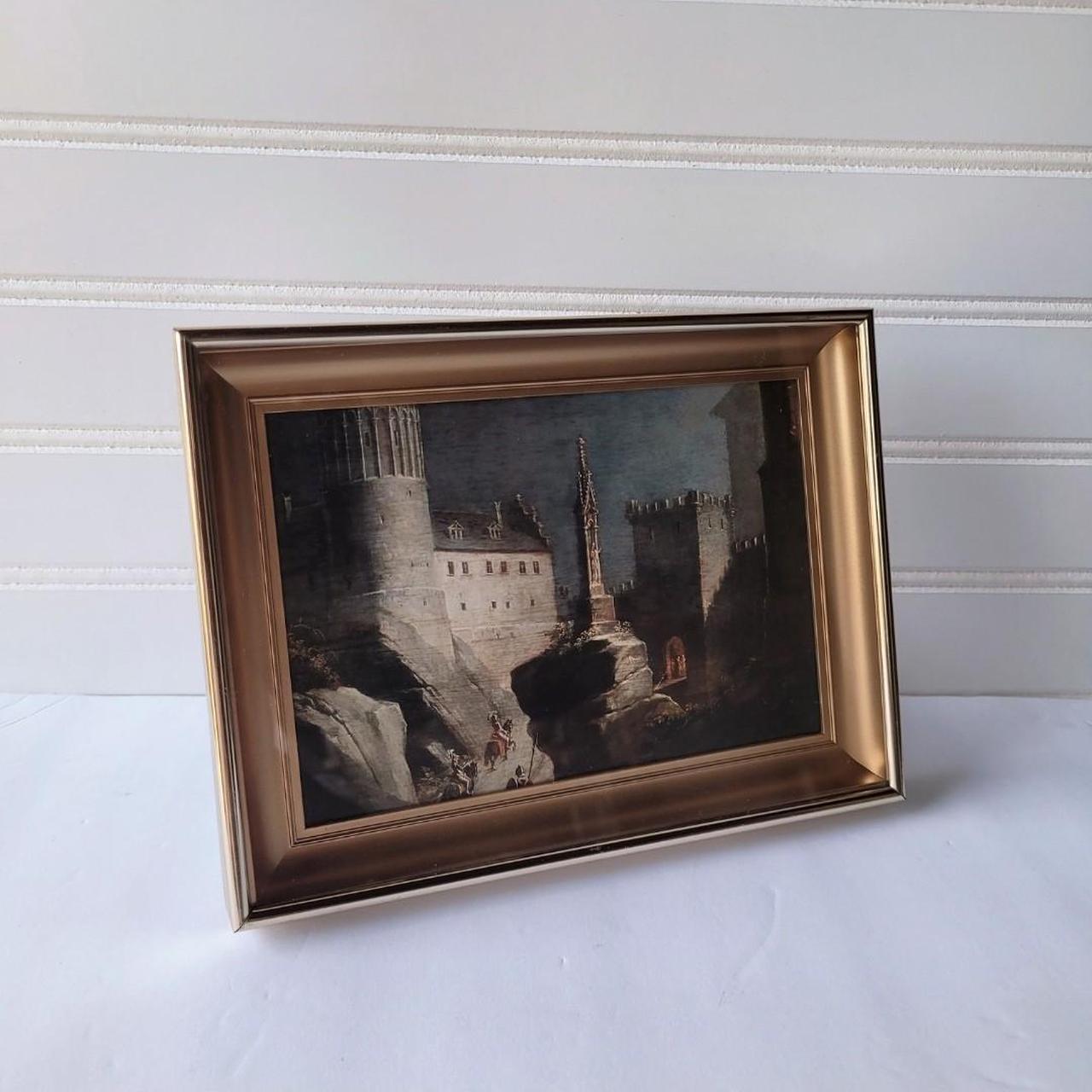 Vintage brass frame with print of Ludwig Kohl art.... - Depop