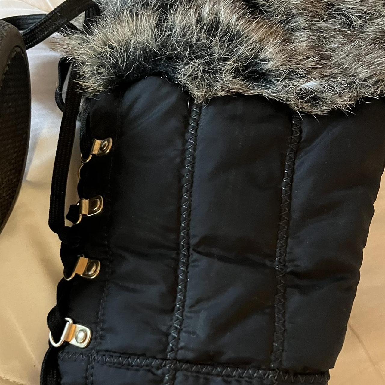 Black and gold lace up Bebe fur winter boots 🖤 I... - Depop
