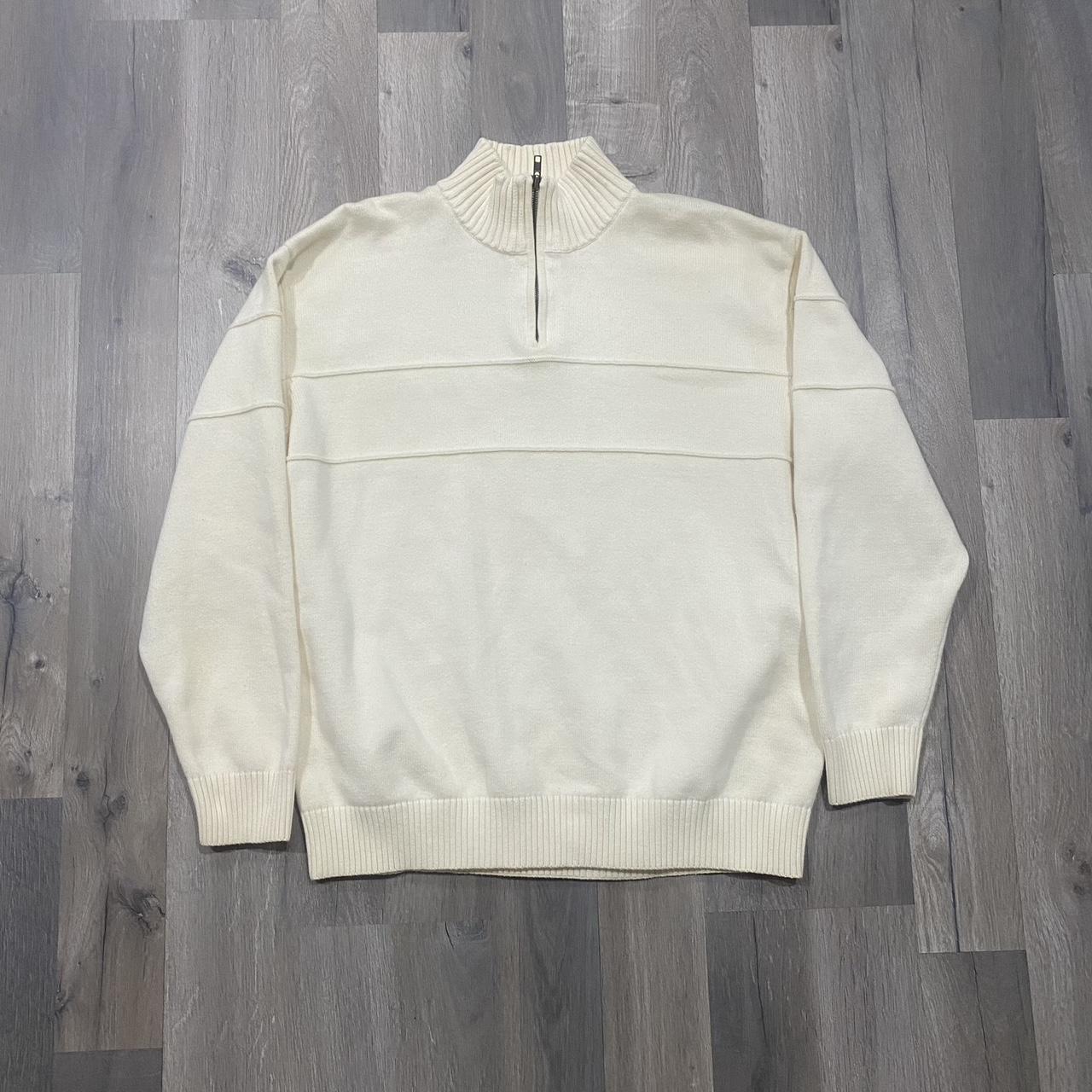 Pendleton Cream Quarter Zip Sweater Measurement:... | Depop