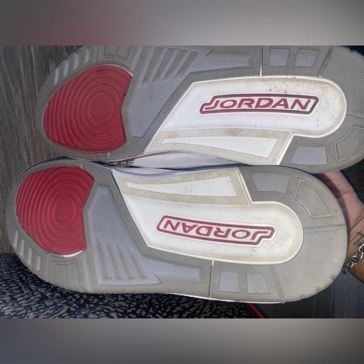Air Jordan 3 Retro 'Cardinal Red' size 7 worn - Depop