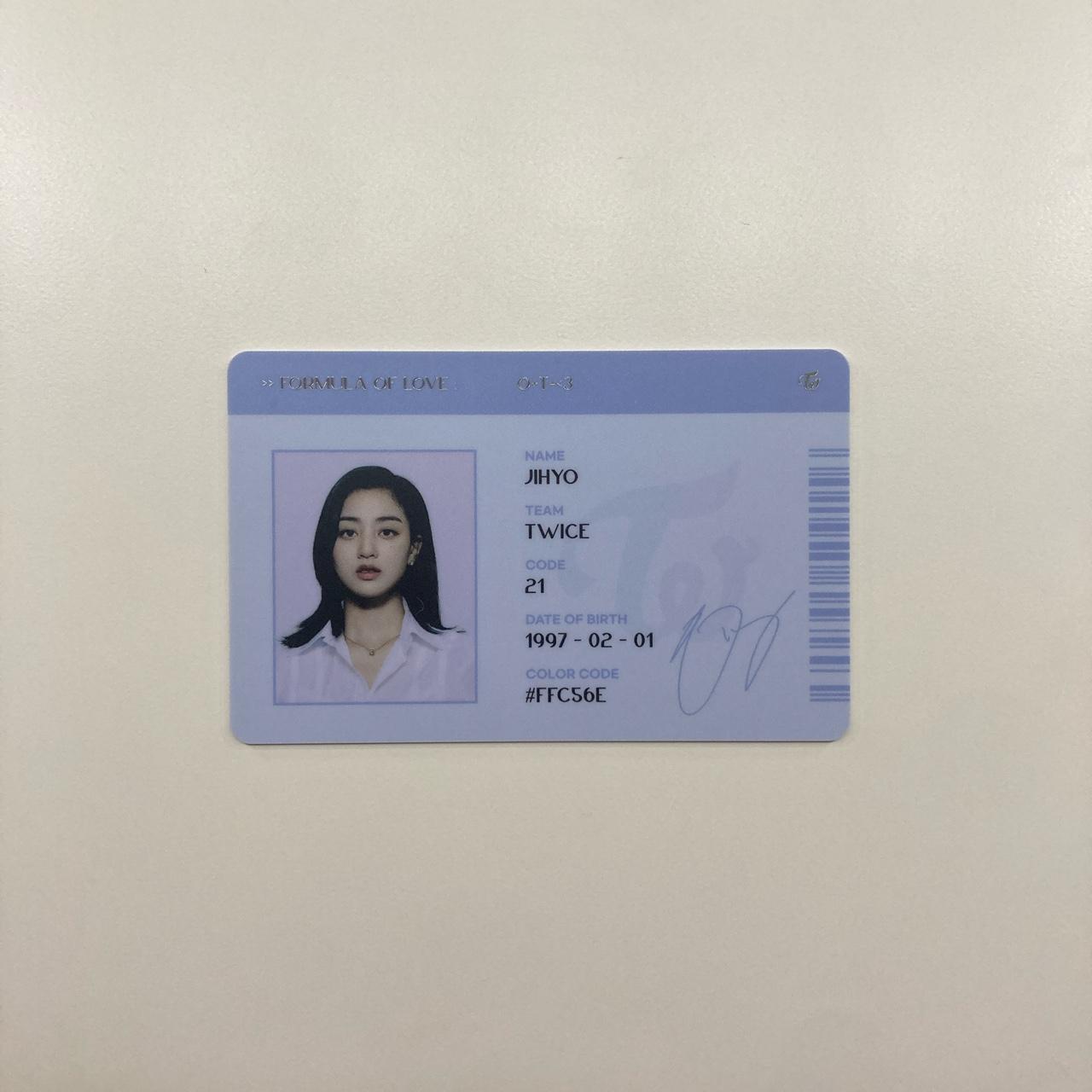 Formula of Love Jihyo ID photocard