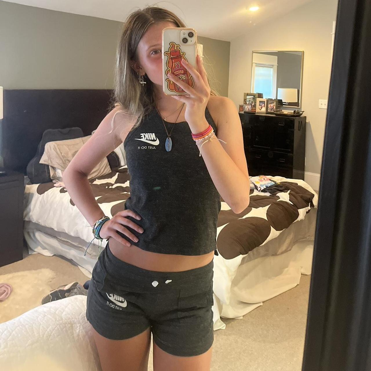 CUTE Nike Grey Pj Set says size M but fits S -will... - Depop