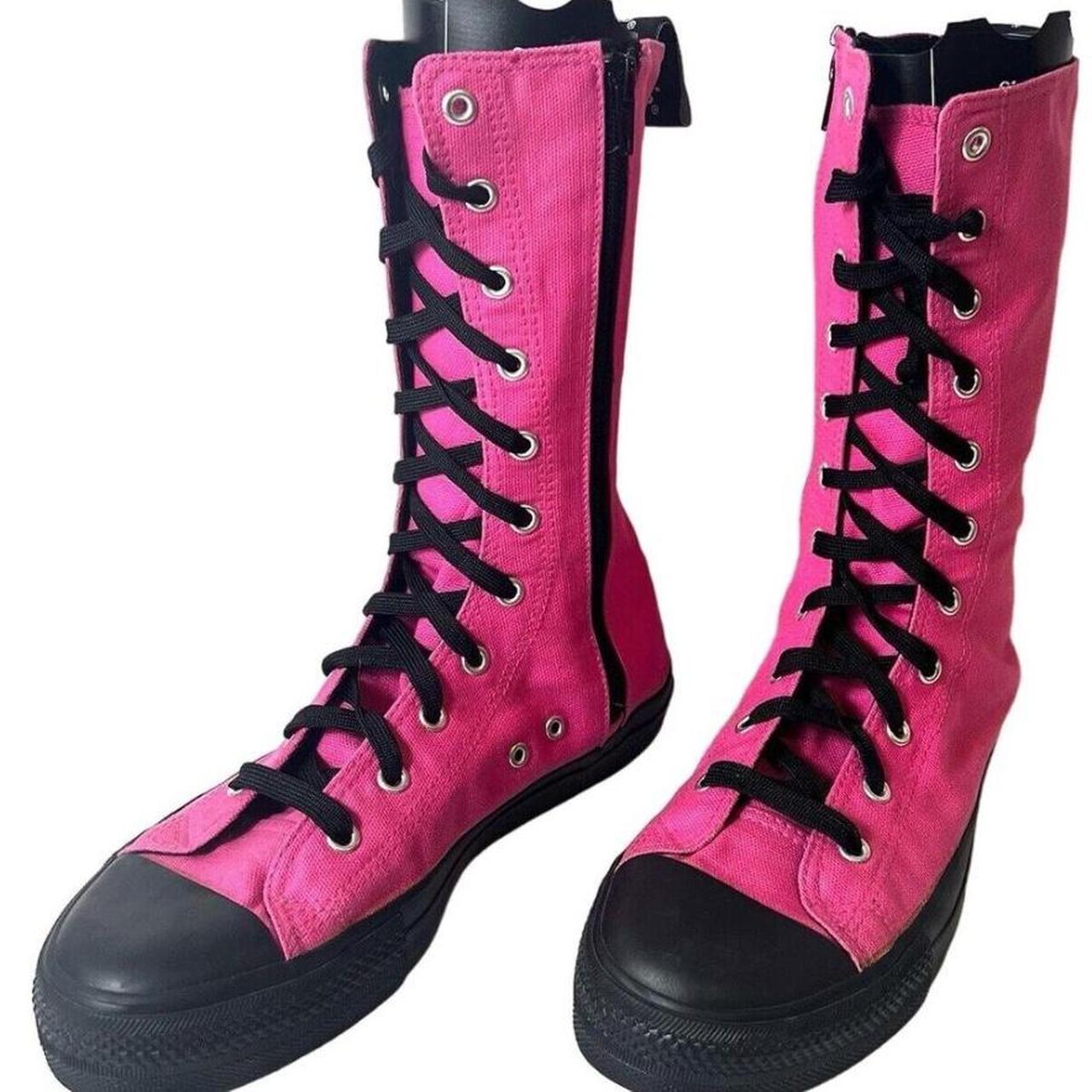 Demonia Deviant-201 Pink Black Tall Sneaker Women 9... | Depop