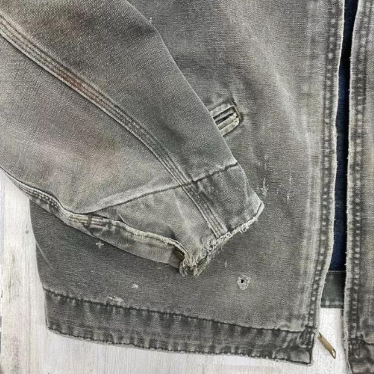 Vintage Distressed Carhartt Detroit Jacket J97 MOS... - Depop