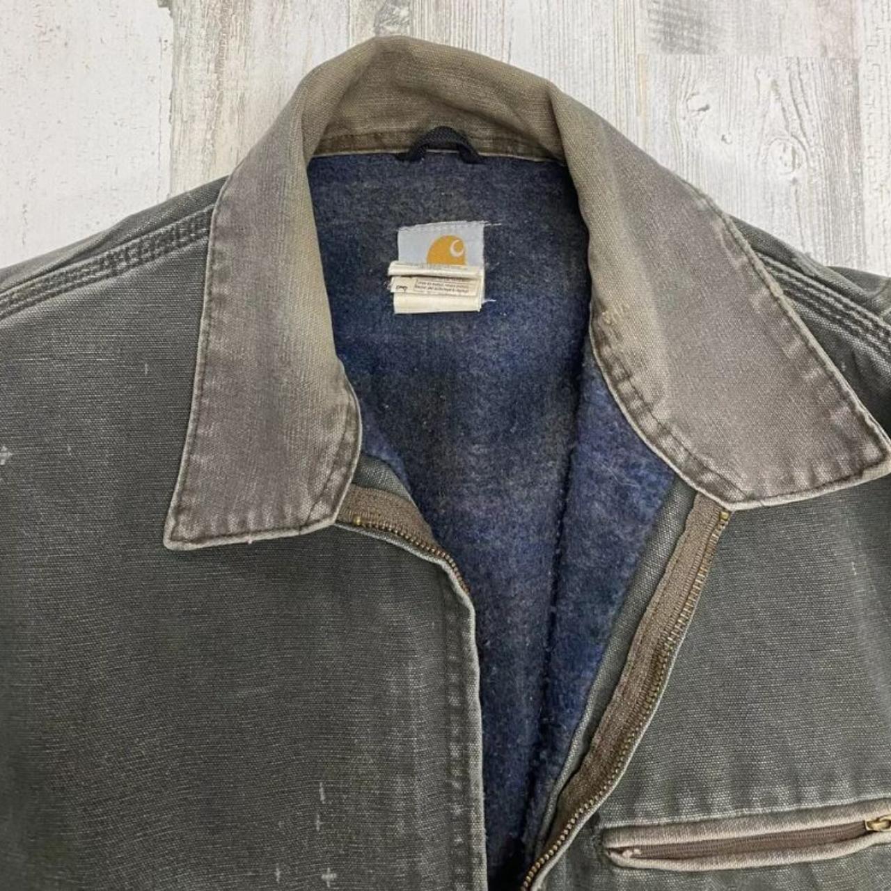 Vintage Distressed Carhartt Detroit Jacket J97 MOS... - Depop