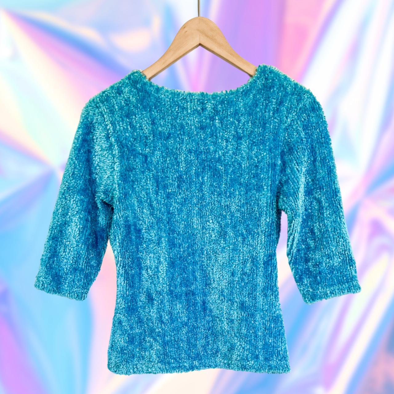 ⚡Y2K Fuzzy Teal Rave City Party... - Depop