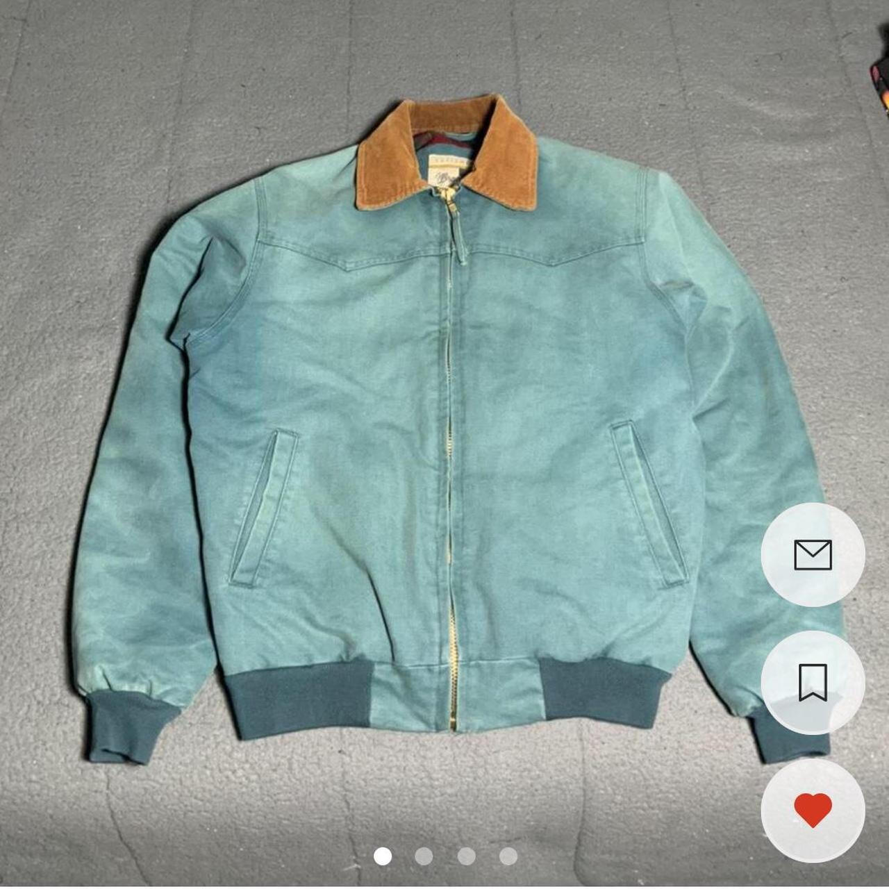 Amazing teal colored vintage Wrangler jacket; lined... - Depop