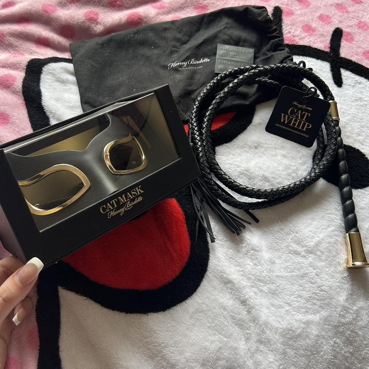 Honey birdette leather cat whip & mask Brand new... | Depop
