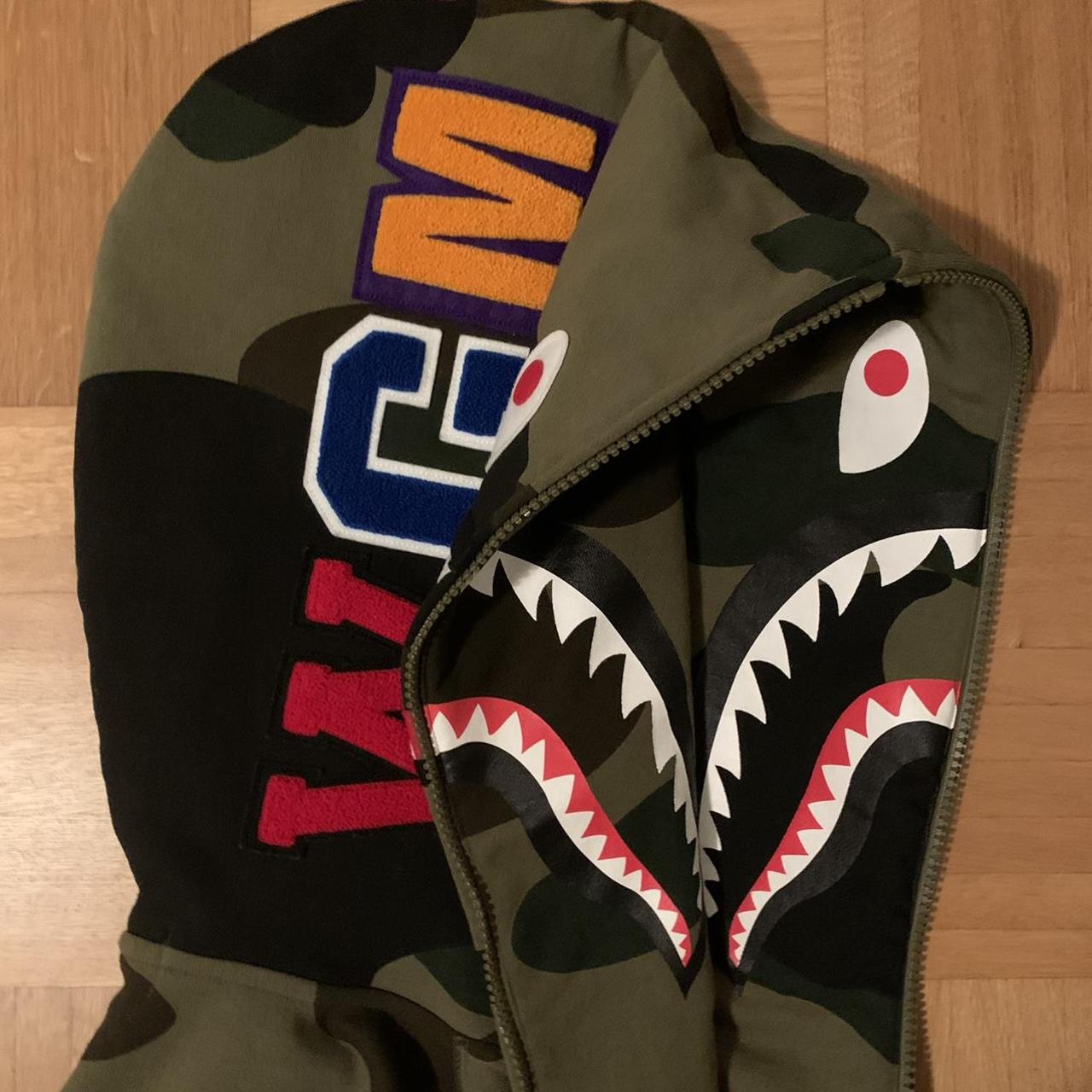 Bape Shark 1st Camo Loose Fit💚🐵Zip Up Deadstock ️... - Depop