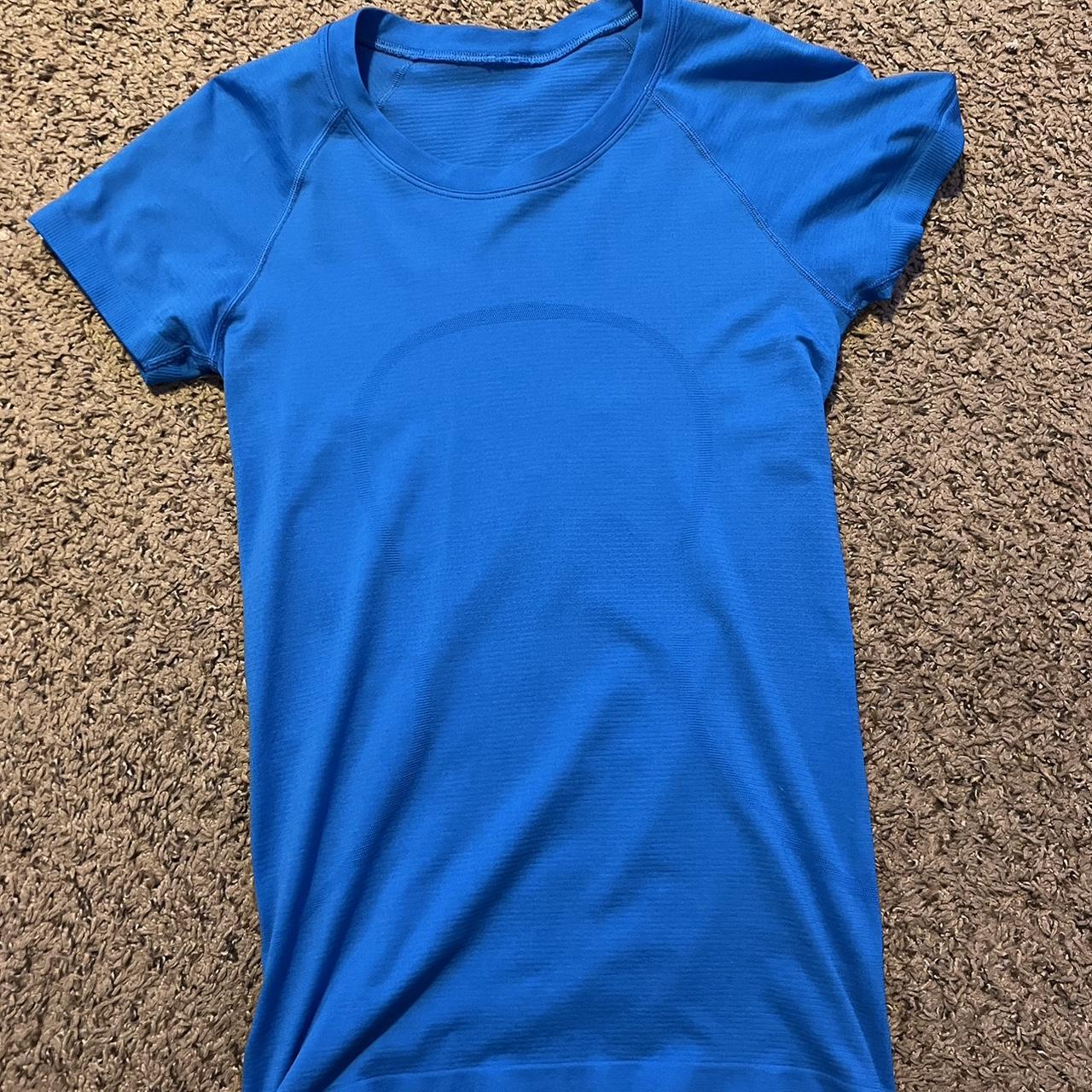 lululemon poolside blue swiftly tech short sleeve... | Depop