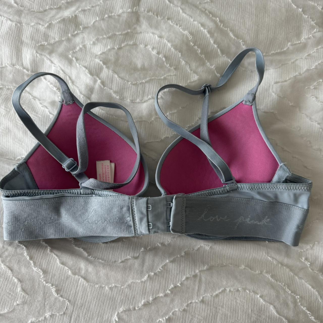 Light blue push-up bra victoria’s secret pink size... - Depop