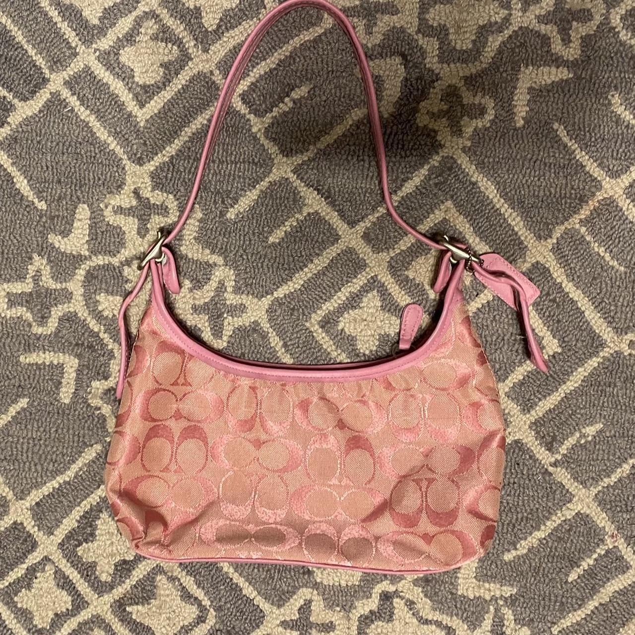Real vintage pink Coach purse small stains seen in... - Depop