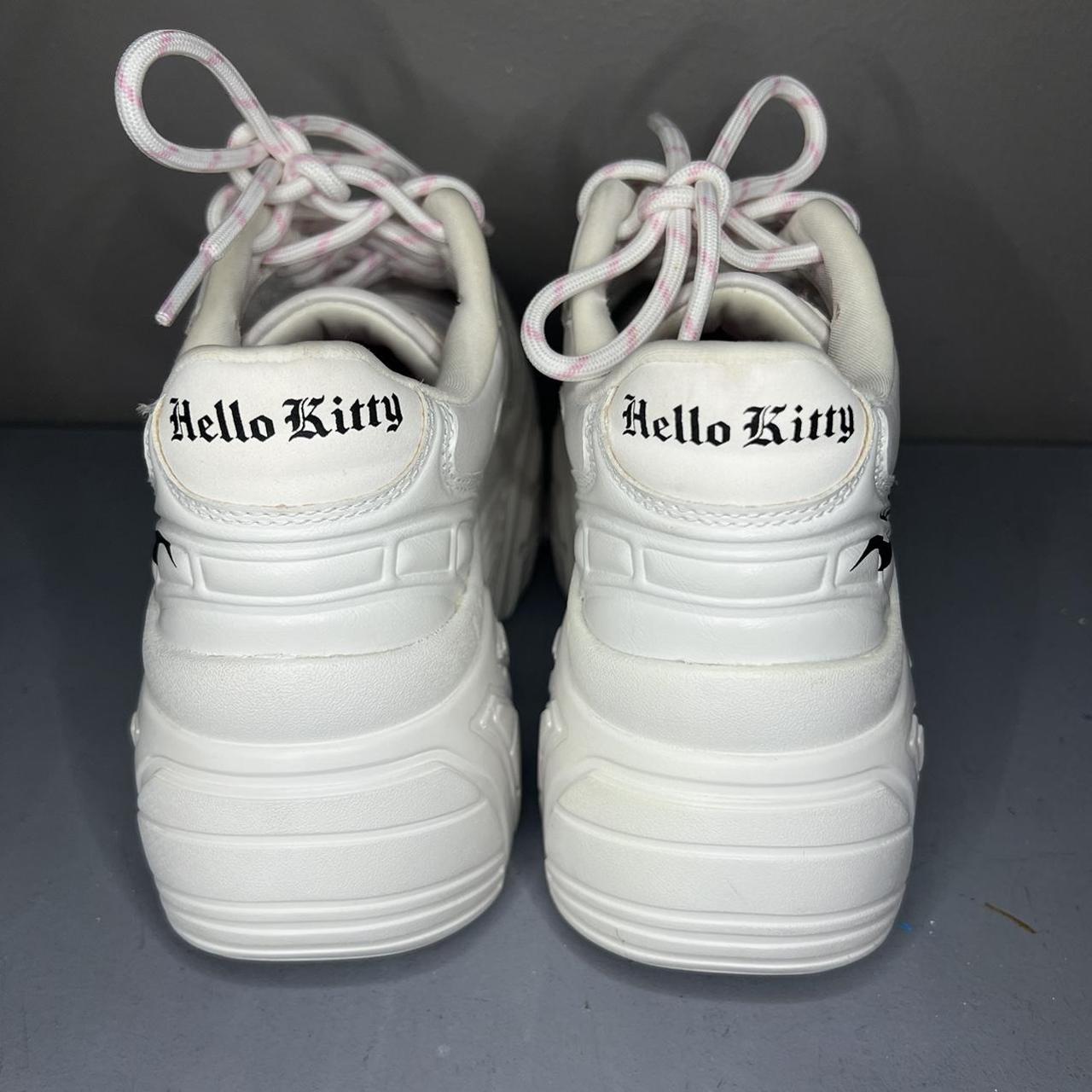 White platform chunky hello kitty shoes !! These r... - Depop
