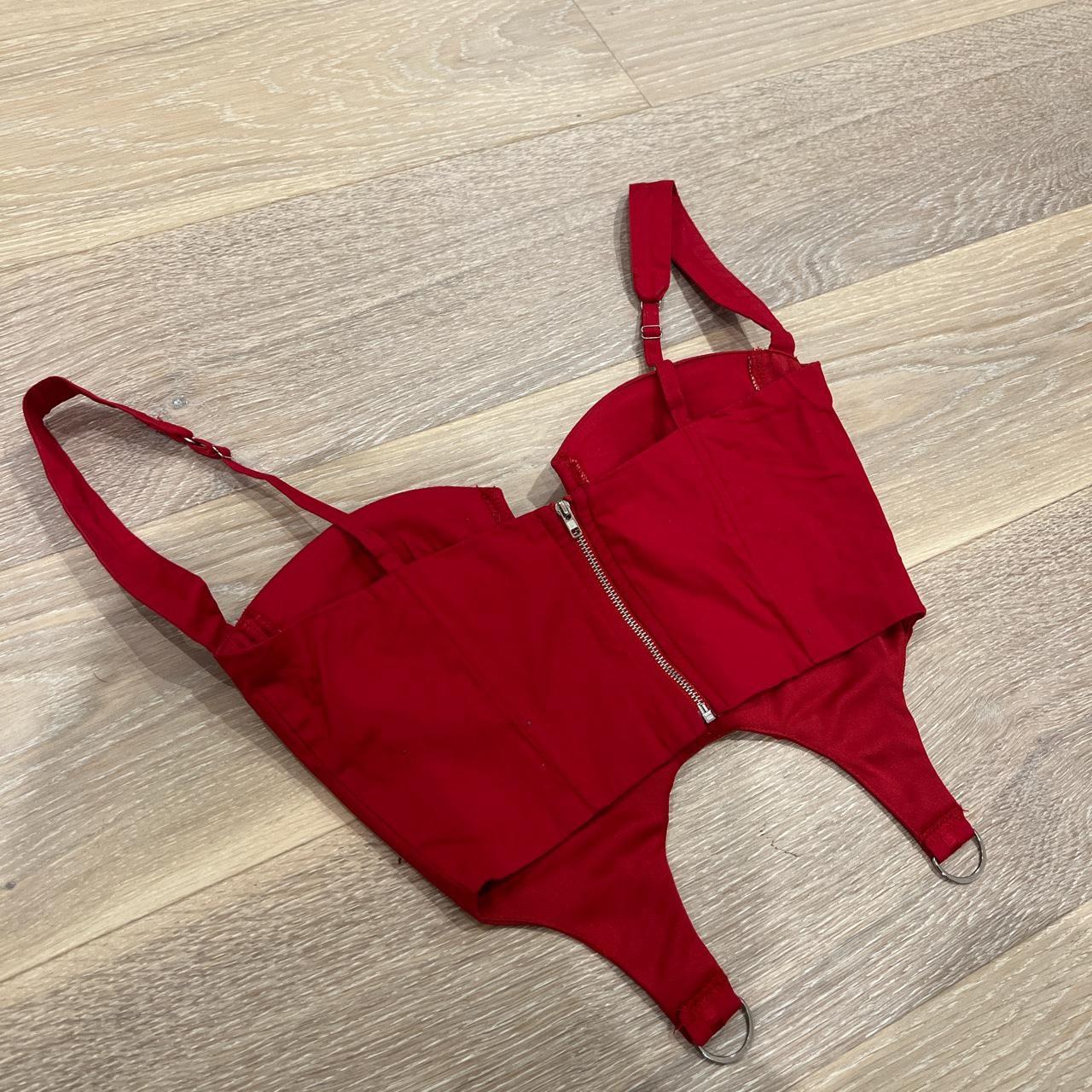 red corset crop top ️ LITERALLY THE MOST FLATTERING... - Depop