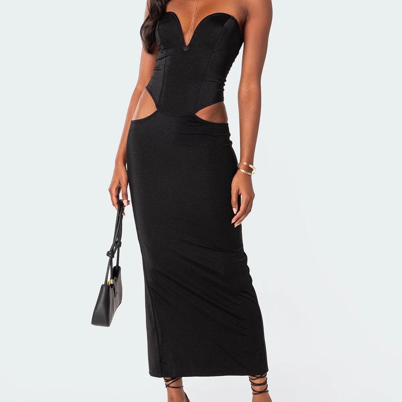 Edikted Black Maxi Dress Edikted Lyricella Cut Out Depop