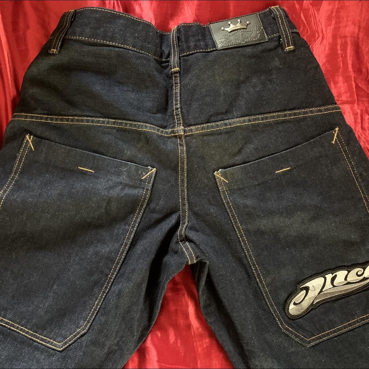 90’s jnco, dark wash, wide-leg jeans. Literally worn... - Depop